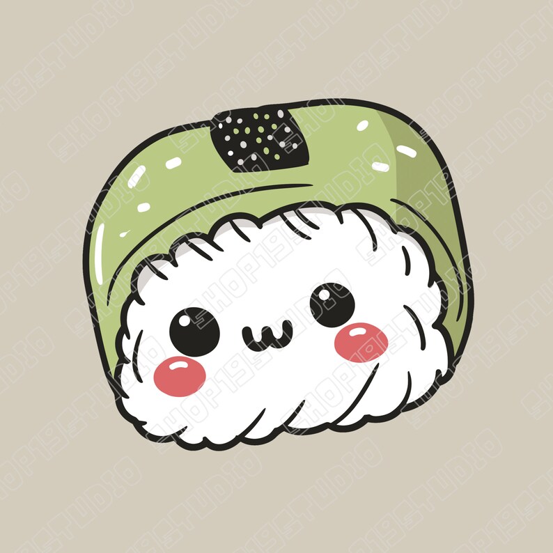 Adorable Chibi Sushi Rolls Sticker Sheet - Hand-drawn Animation Style ...