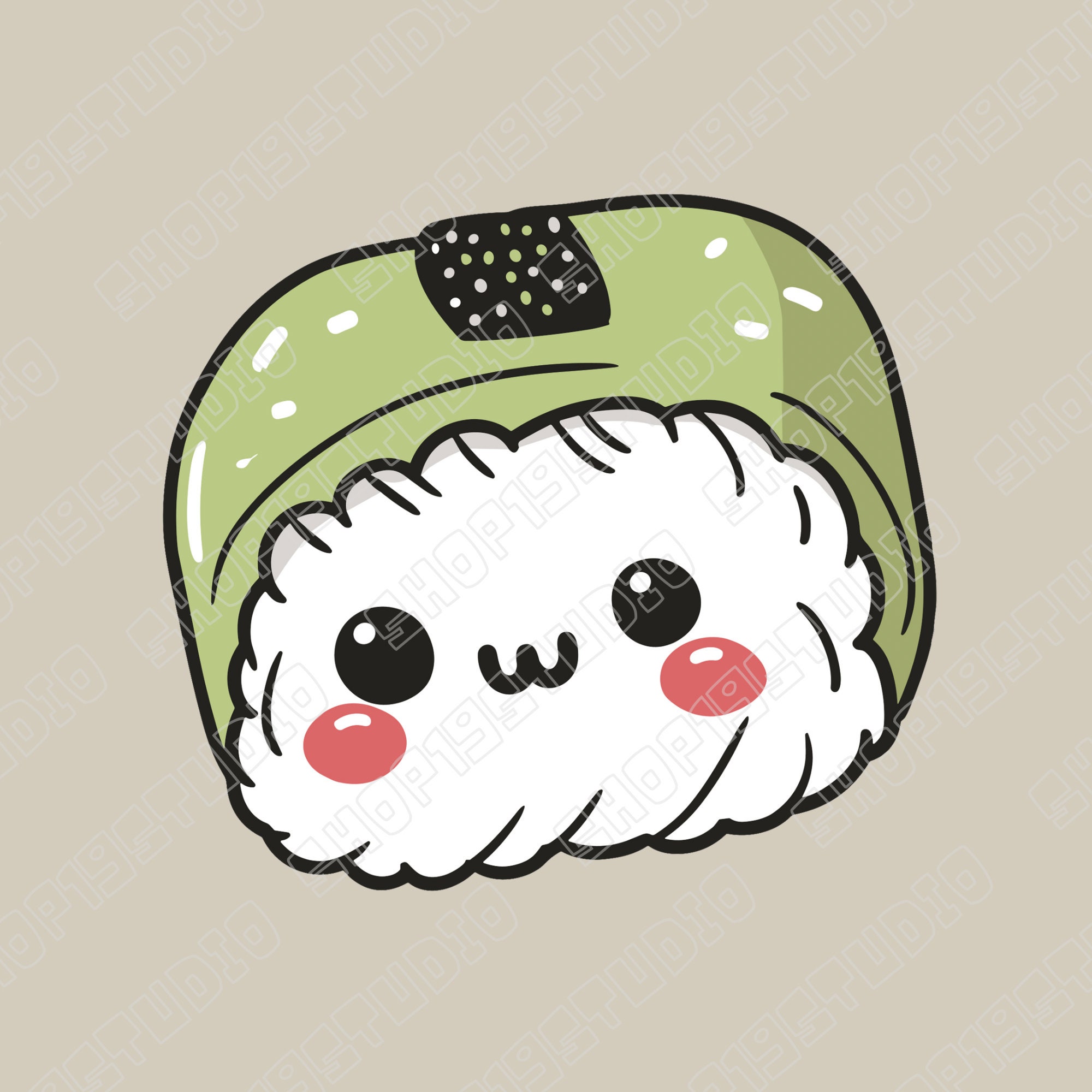 Adorable Chibi Sushi Rolls Sticker Sheet - Hand-drawn Animation Style ...