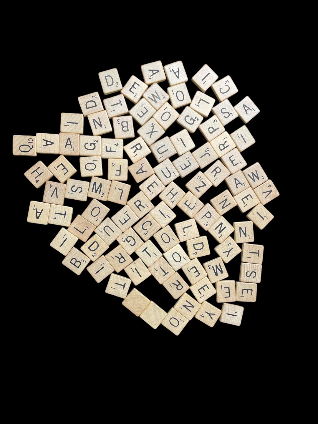 Vintage Wood Scrabble Letter Tiles 90 Pieces Only - Etsy