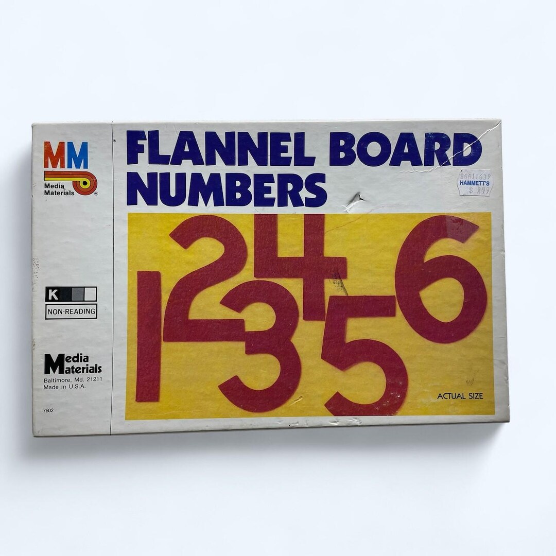 Vintage Red Flannel Board Numbers With Box 1985 - Etsy