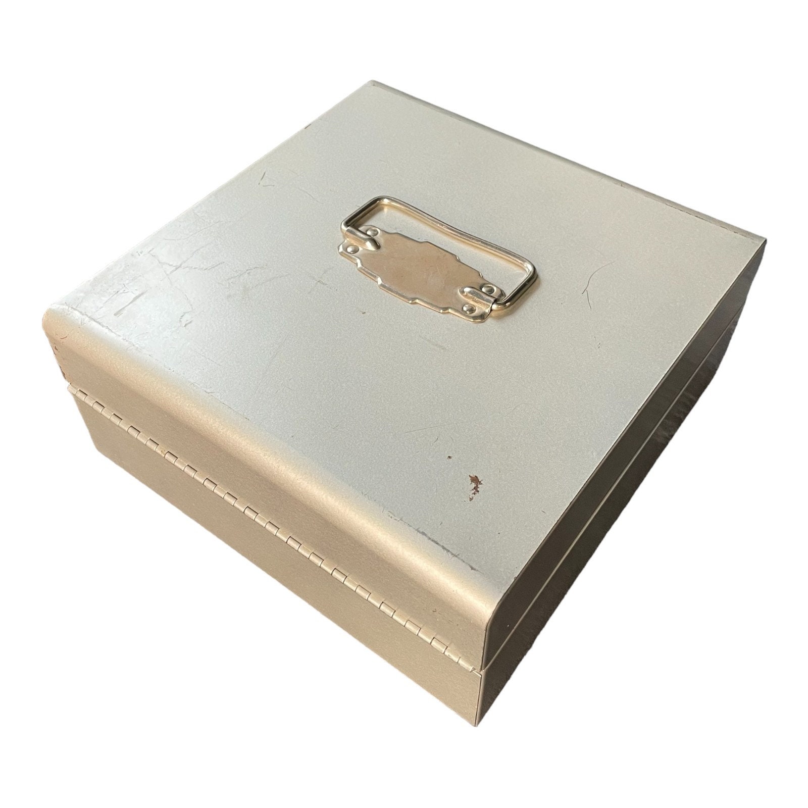 Vintage Metal Lock Box Filing System W/key & 12 Card Dividers From Lit ...