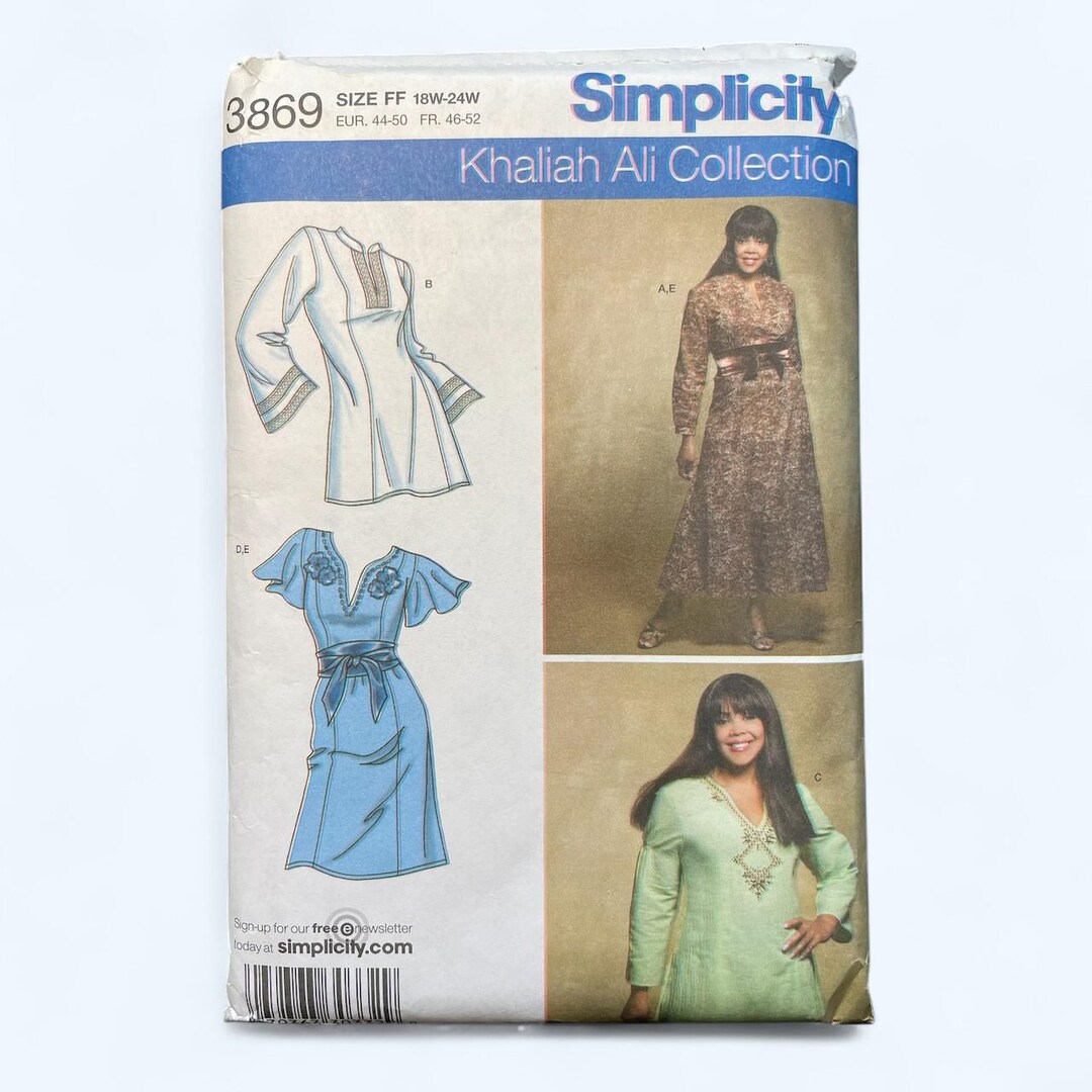 Simplicity Pattern 3869 Khaliah Ali Collection Sz FF 18-24W Uncut ...