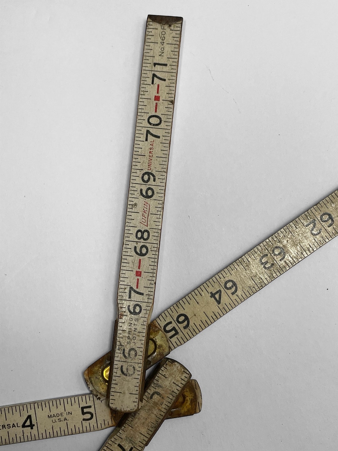 VTG Lufkin 2 Way No 460F Spring Joints Folding Ruler Measuring Stick 72 ...