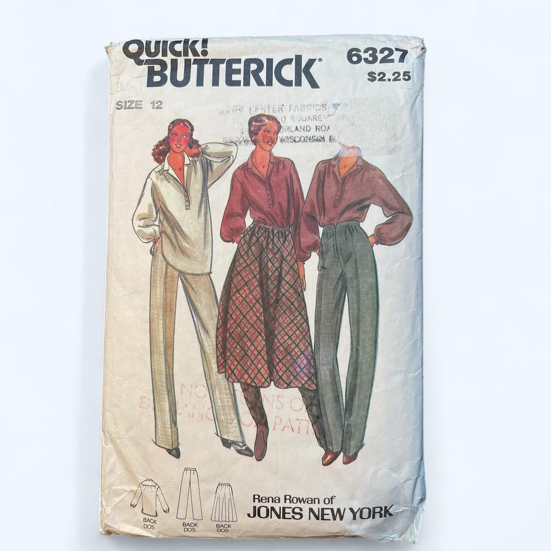 Vintage 80's Quick Butterick Rena Rowan of Jones New York 6327 Sz 12 ...