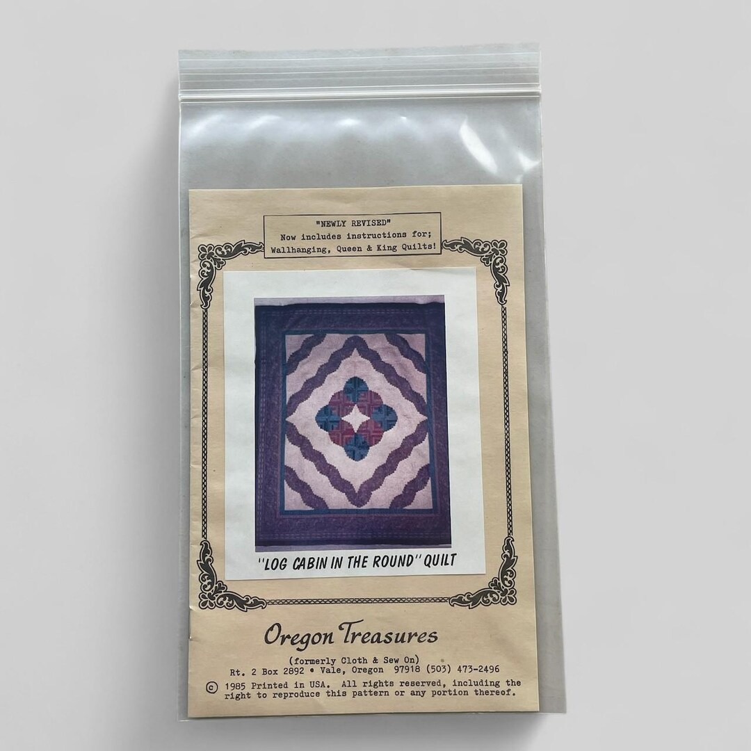 1985 Log Cabin in the Round Quilt Pattern by Oregon Treasures NOS - Etsy