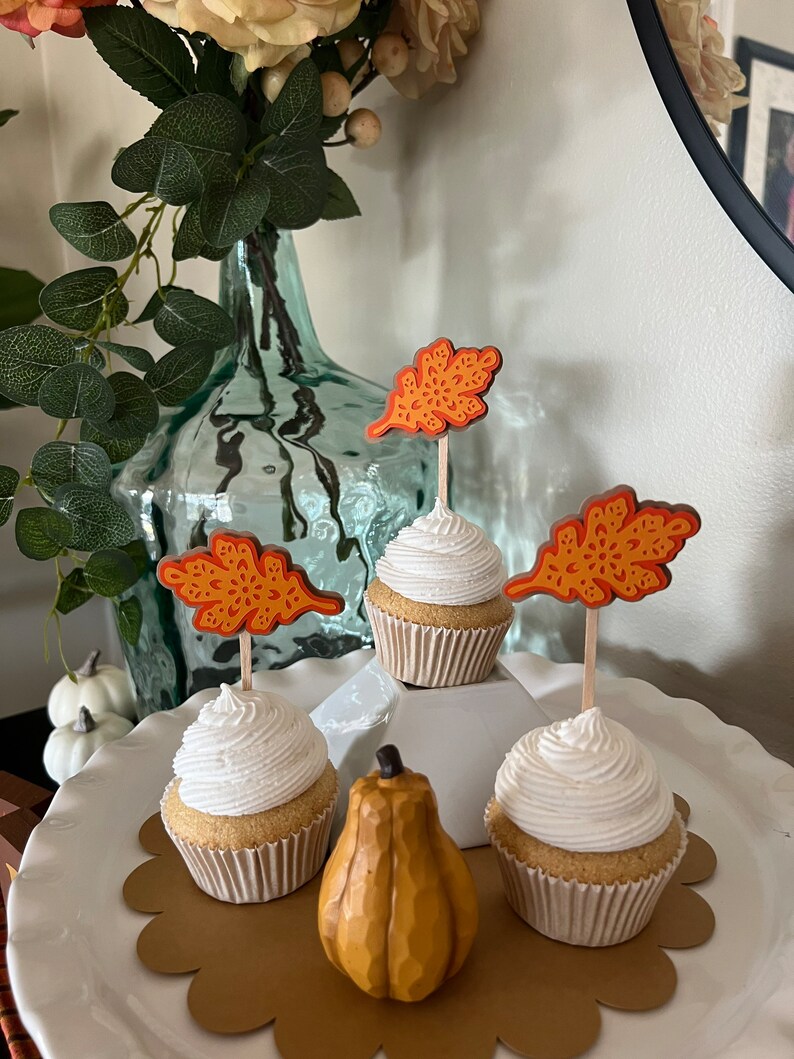 Leaf Cupcake Toppers - Etsy