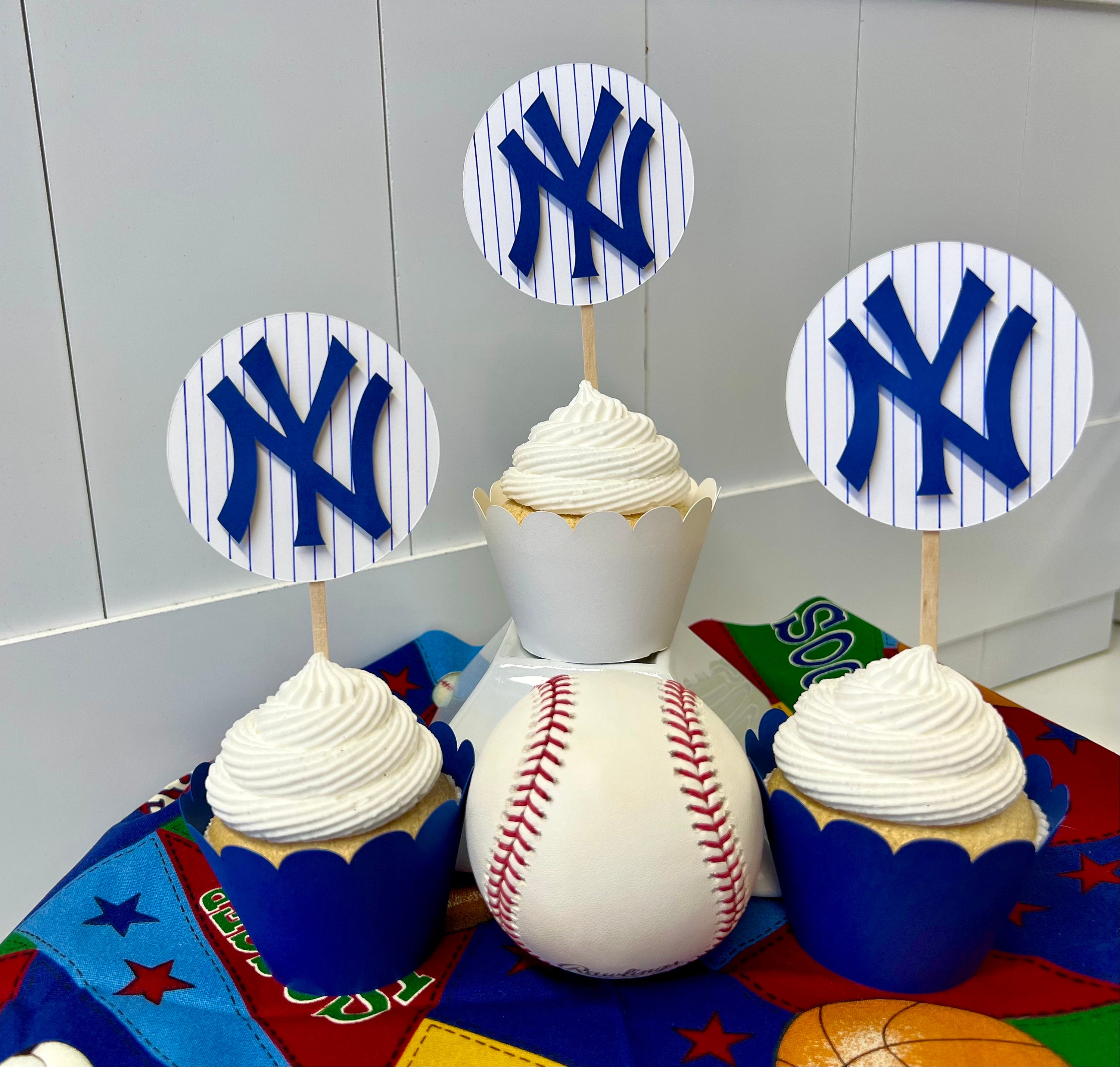 New York Yankees Cupcake Toppers - Etsy