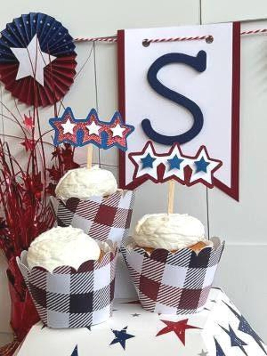 4th of July Star Trio Cupcake Topper - Etsy