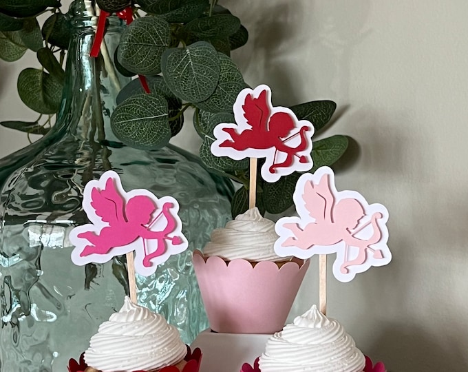 Cupid Cupcake Toppers, Valentine's Day Cupcake Toppers, Heaven Sent ...