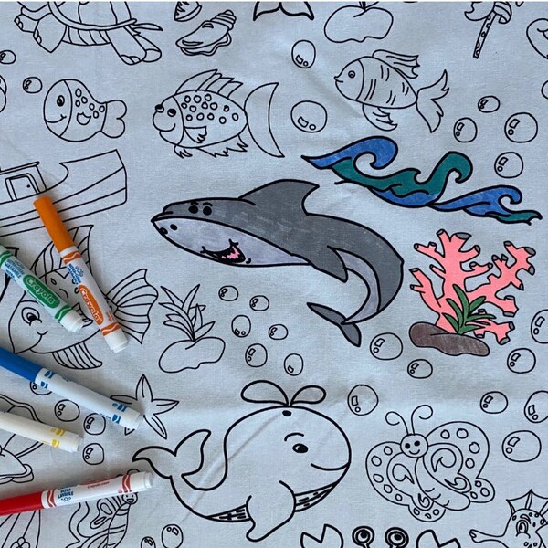 Washable Coloring Tablecloth - Etsy