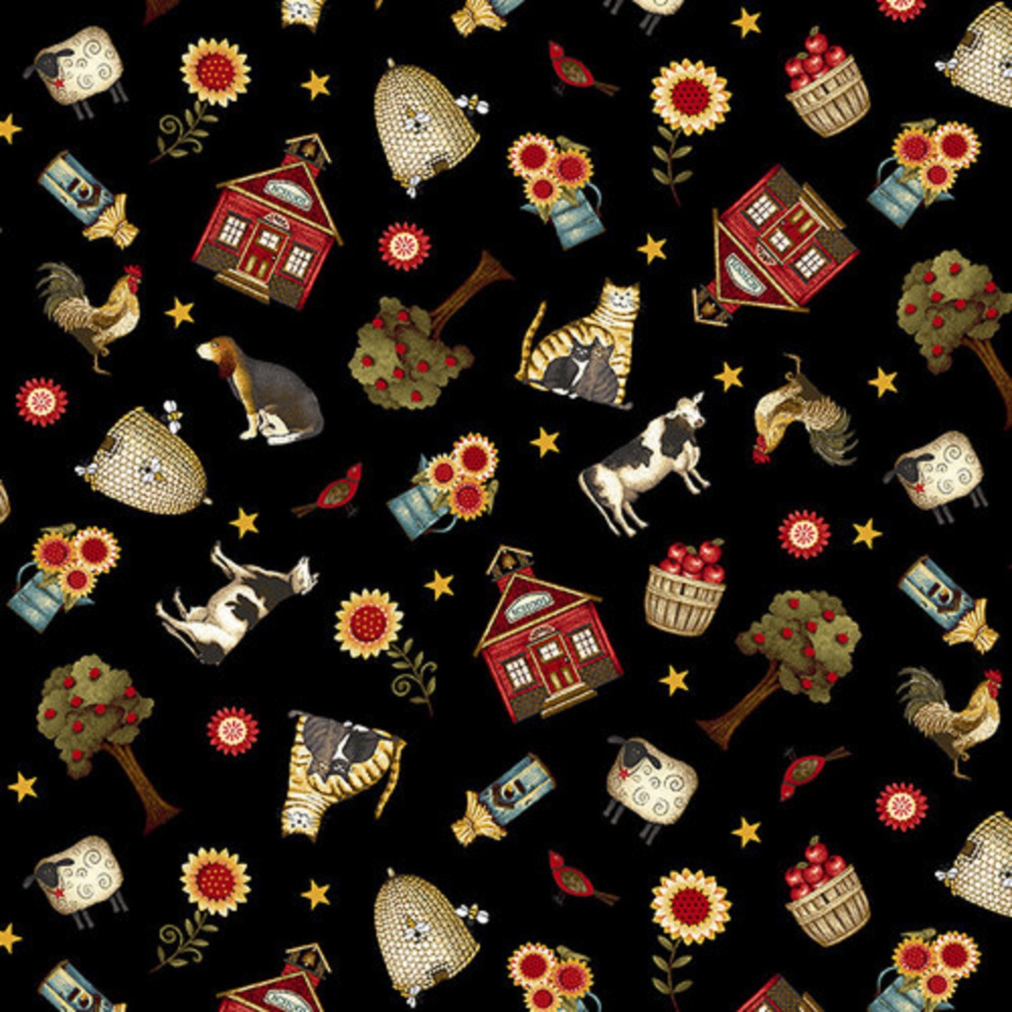 Henry Glass & Co. Count Your Blessings Novelty Toss Black / Fabric by ...