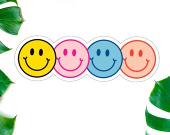 Preppy Smiley Face Sticker - Etsy