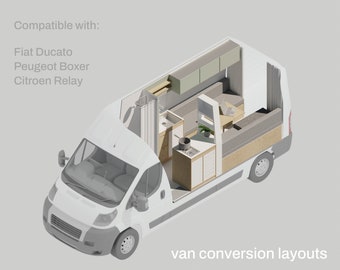 Claude - Van Conversion Layout for (L3H2) Fiat Ducato, Peugeot Boxer and Citroen Relay - Etsy