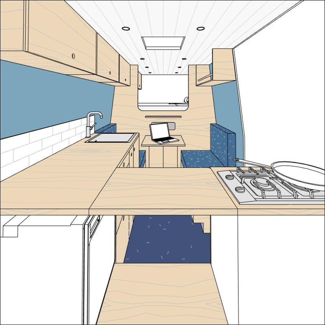 Remy - Van Conversion Layout for (L3H2) Fiat Ducato, Peugeot Boxer and ...