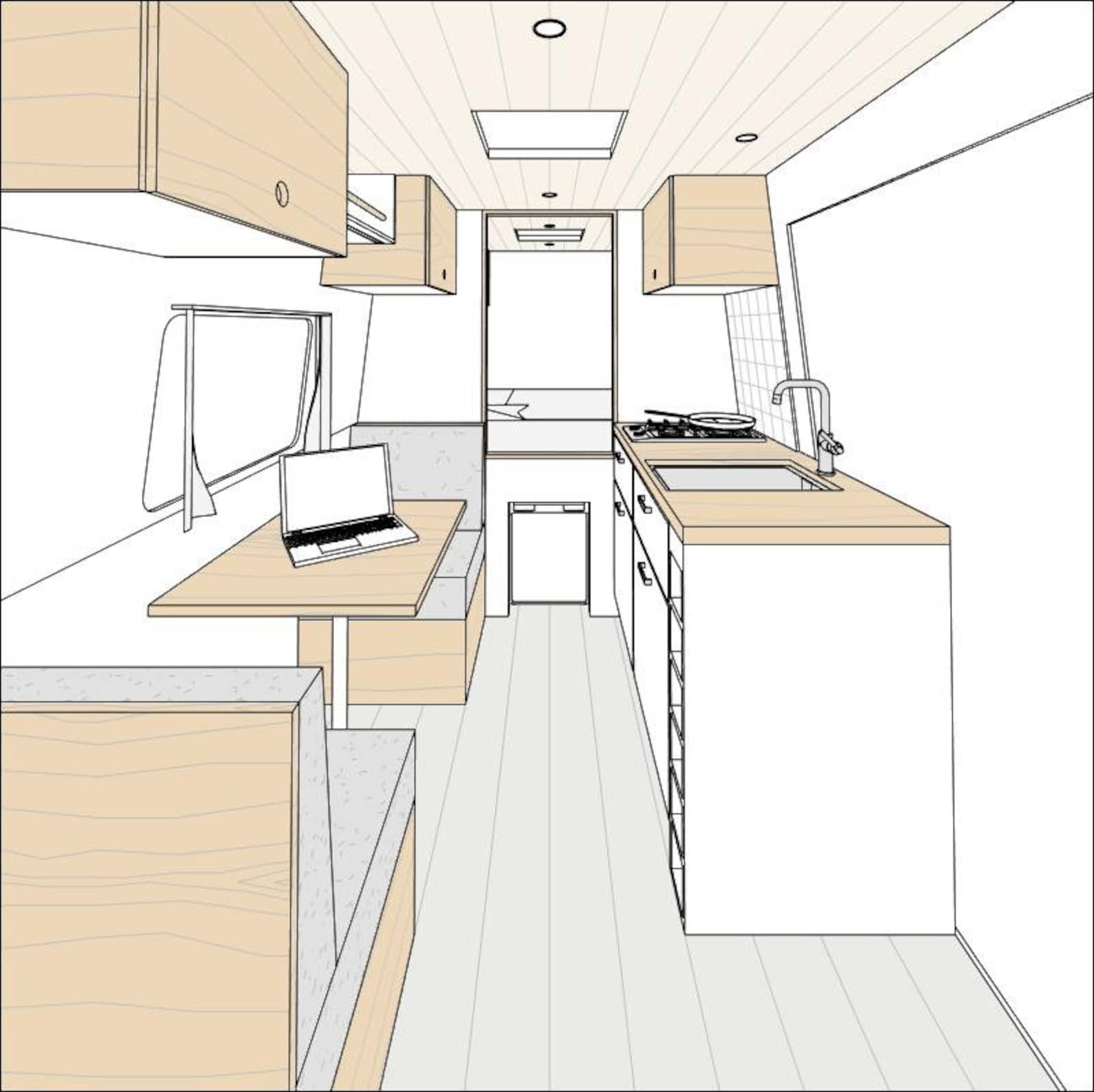Claude - Van Conversion Layout for (L3H2) Fiat Ducato, Peugeot Boxer ...
