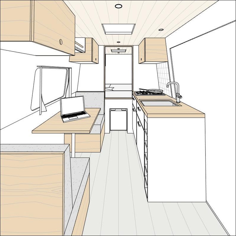 Claude - Van Conversion Layout for (L3H2) Fiat Ducato, Peugeot Boxer ...