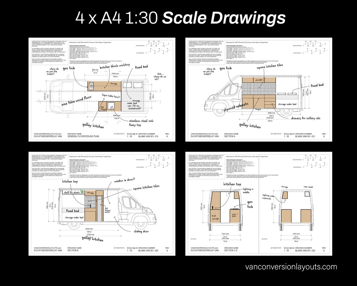 Printable DIY Design Blank Van Layout Templates for Fiat - Etsy UK