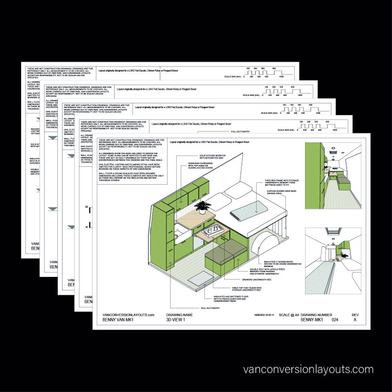Benny - Van Conversion Layout for (L3H2) Fiat Ducato, Peugeot Boxer and ...