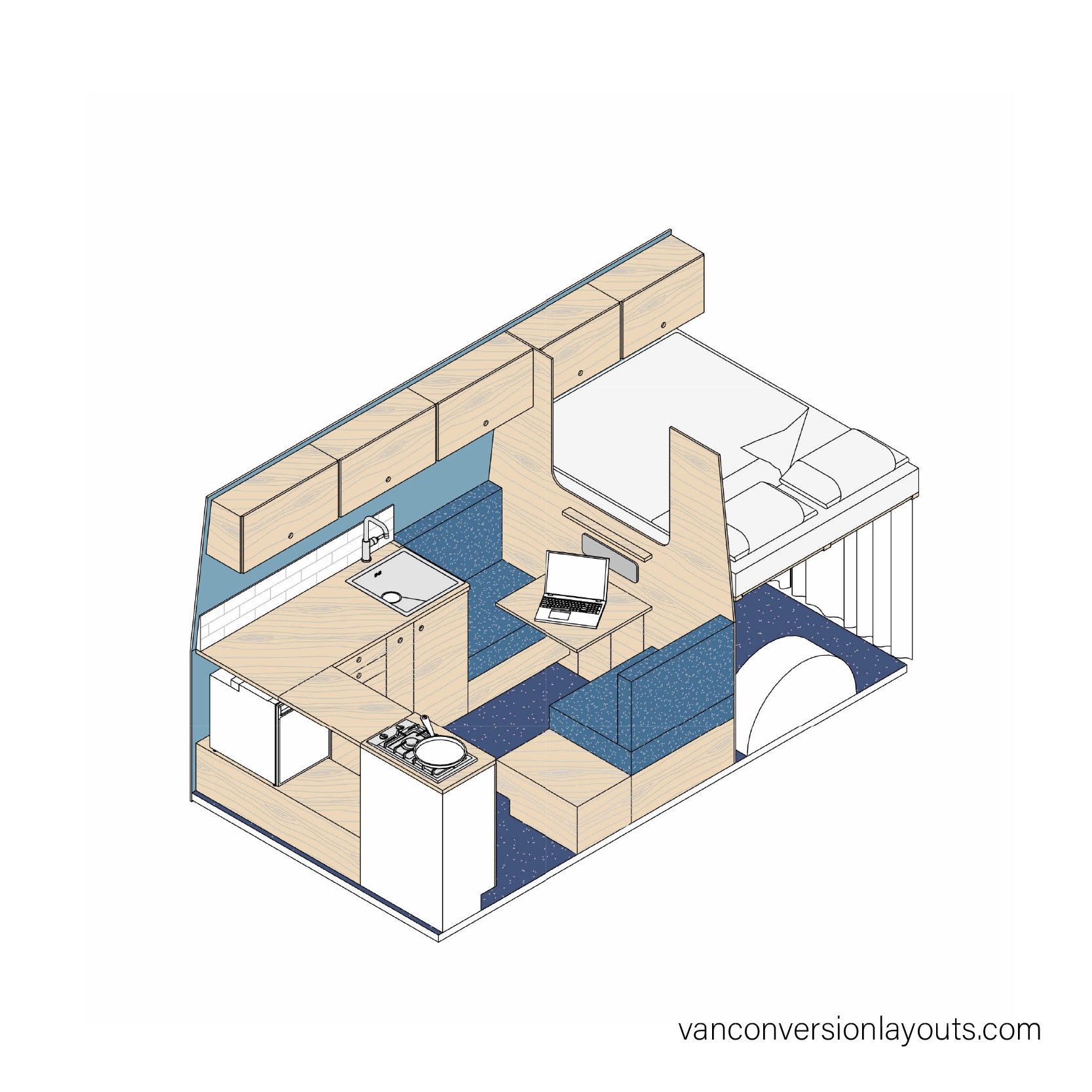 Remy - Van Conversion Layout for (L3H2) Fiat Ducato, Peugeot Boxer and ...