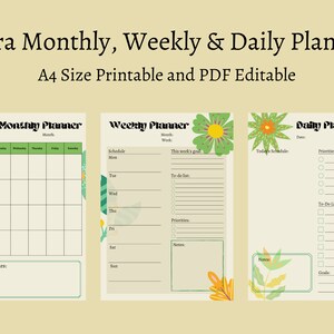 Flora Weekly, Monthly, & Daily Planner - Etsy