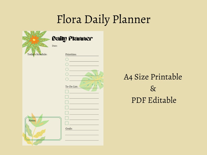 Flora Weekly, Monthly, & Daily Planner - Etsy