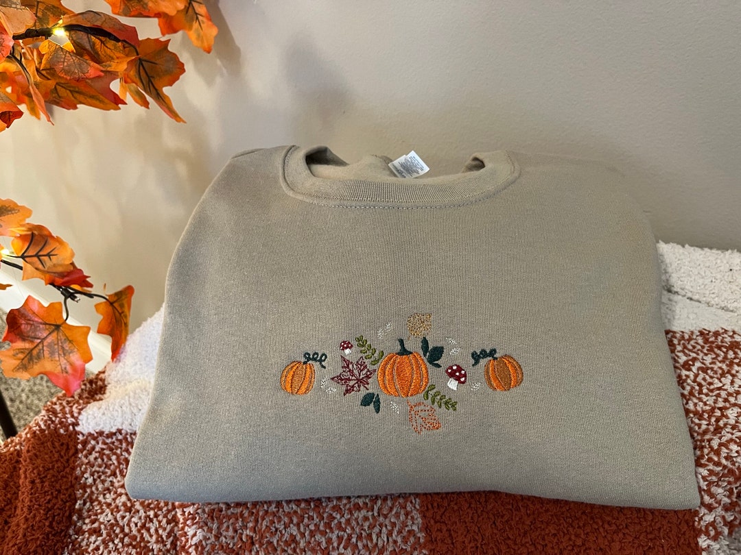 Fall Embroidered Sweatshirt - Etsy