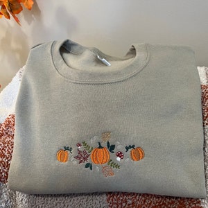 Fall Embroidered Sweatshirt - Etsy