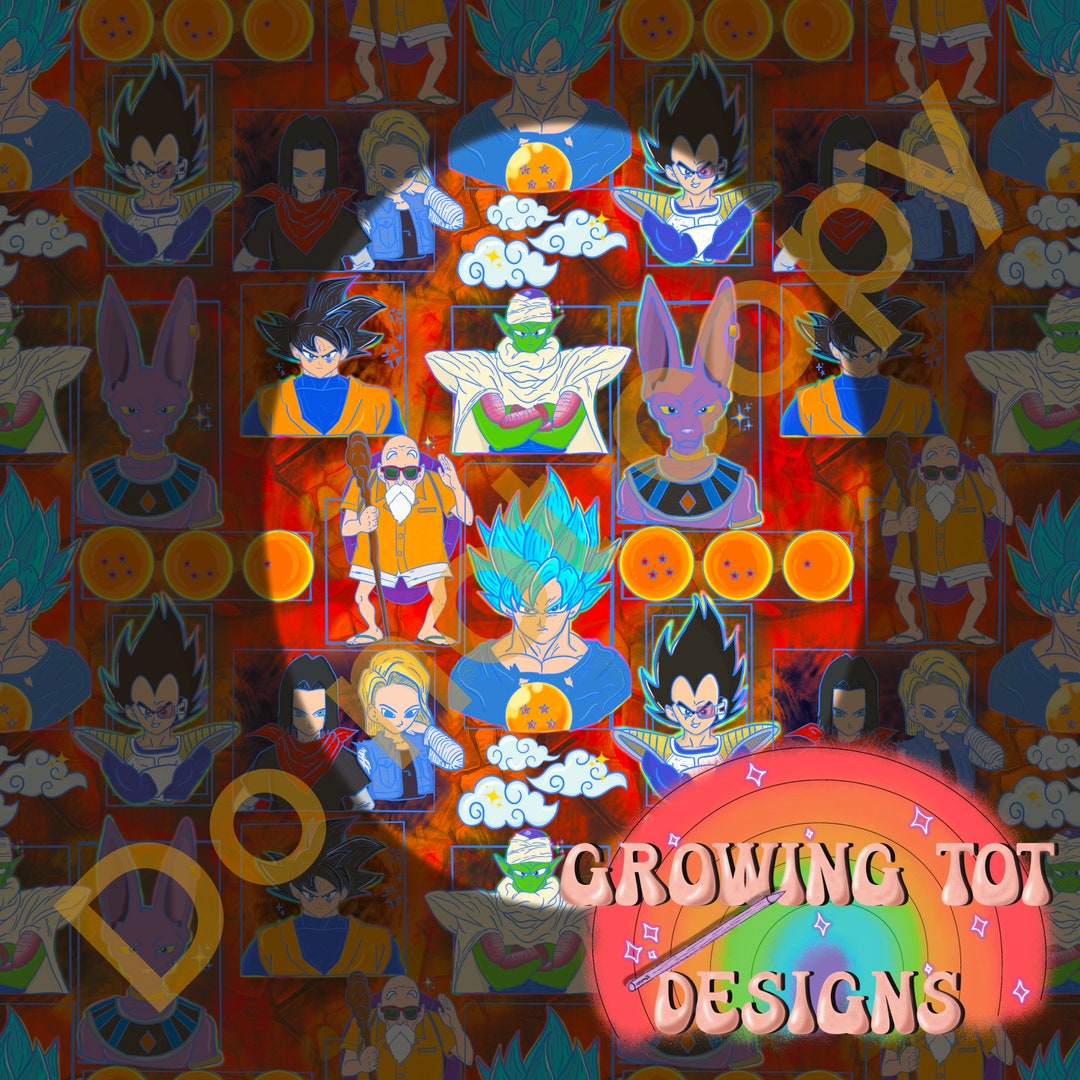 Anime DBZ Hand Drawn Seamless - Etsy