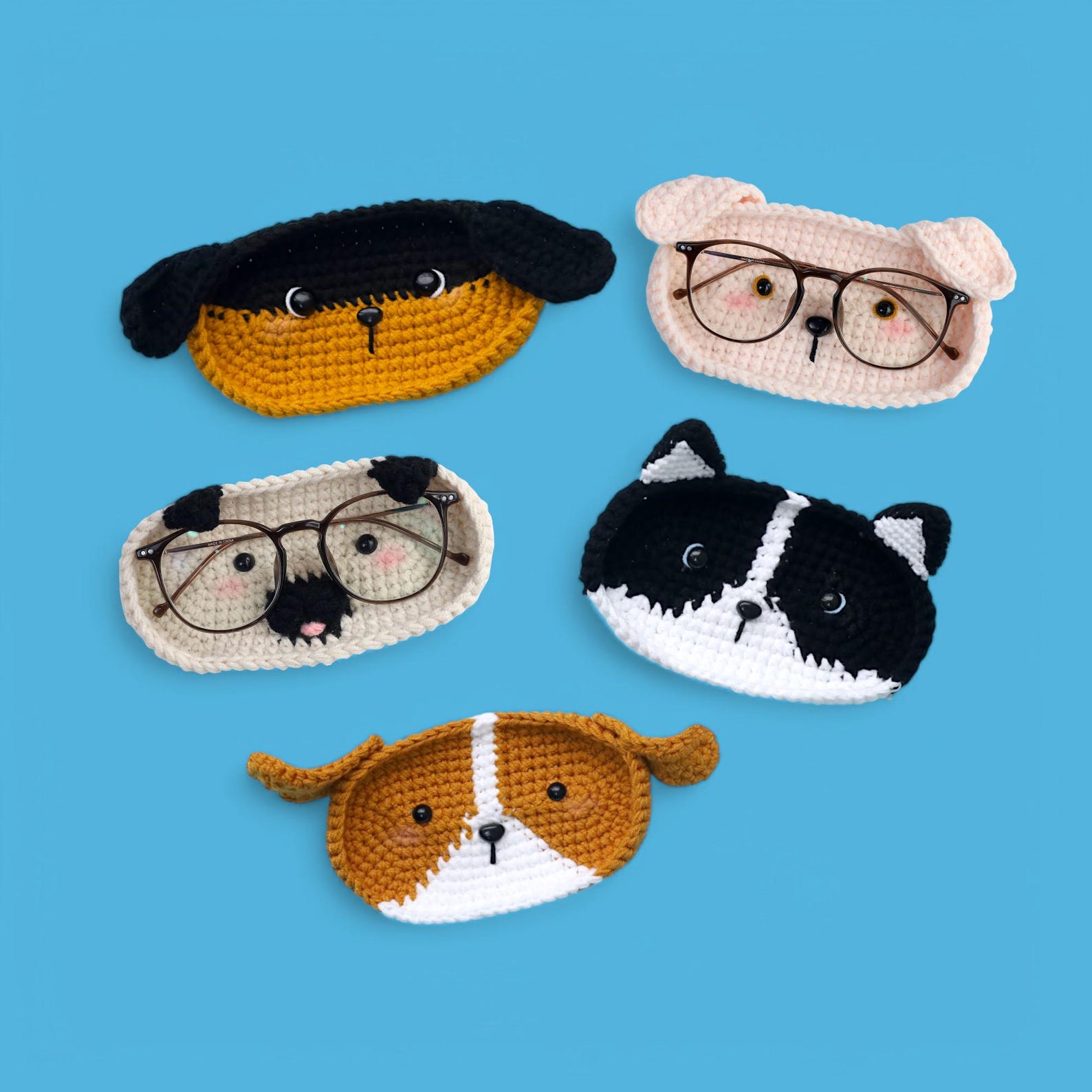 15in1 Farm Animals Eyeglasses Holder Crochet Pattern, Highland Cow ...
