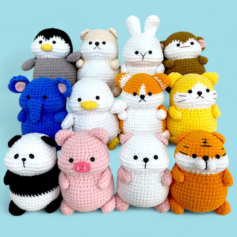 12in1 Animal Crochet Pattern Bundle, Farm Animal Amigurumi Crochet ...