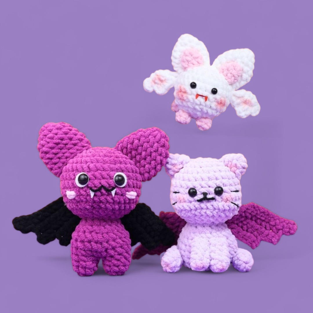 Halloween 3-in-1 Bats Crochet Pattern, Crochet Toy Pattern Halloween ...