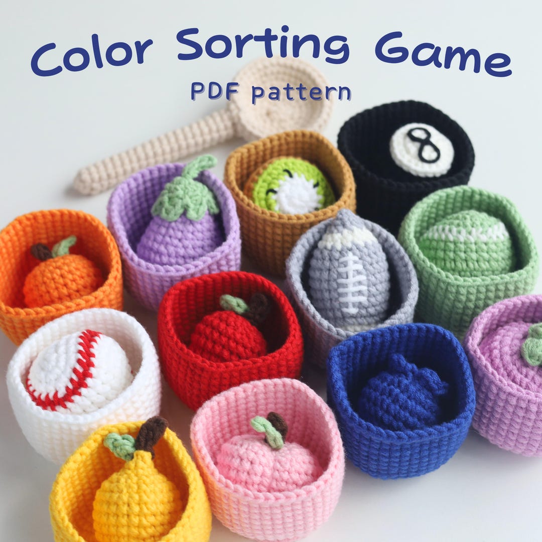 13in1 Color Sorting Game Crochet Pattern, Baby Toys Crochet Montessori ...