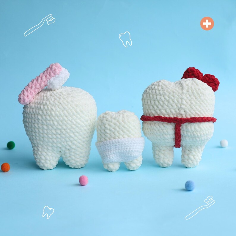 Teeth Family Crochet Pattern, Crochet Tooth Pattern, Medical Student ...