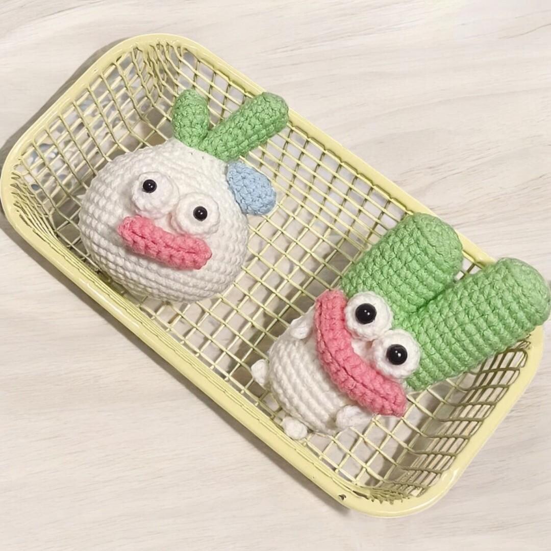 Funny Garlic & Leek Crochet Pattern, Cute Fruit Plushie Crochet, Mini ...