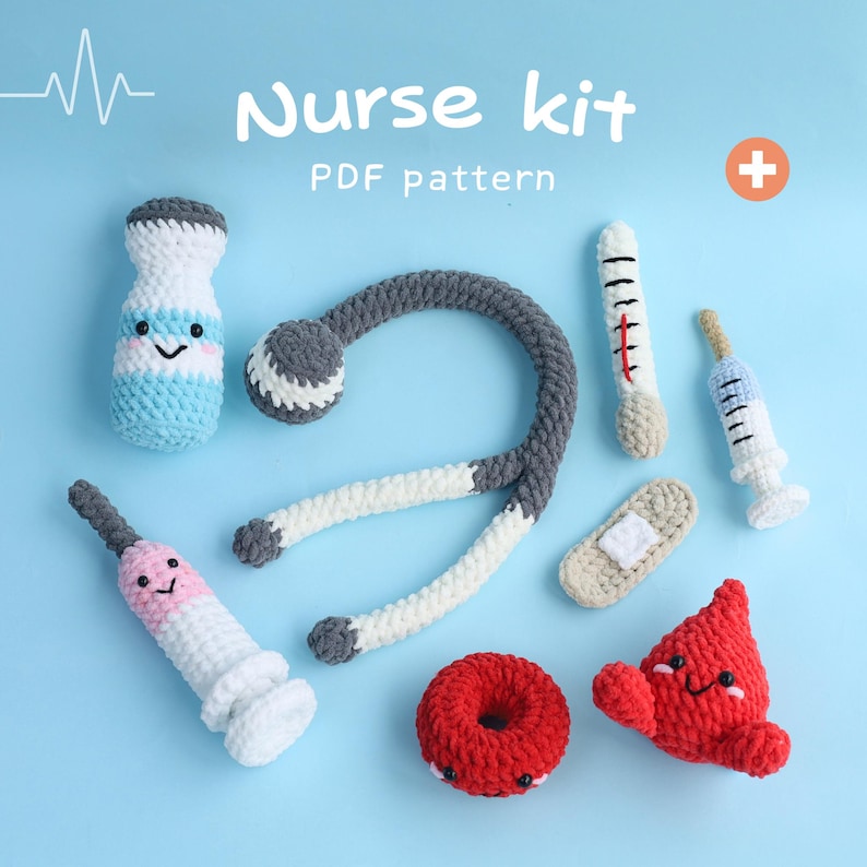12 in 1 Nurse Kit Bundle Crochet Pattern, Nurse Appreciation Gift ...