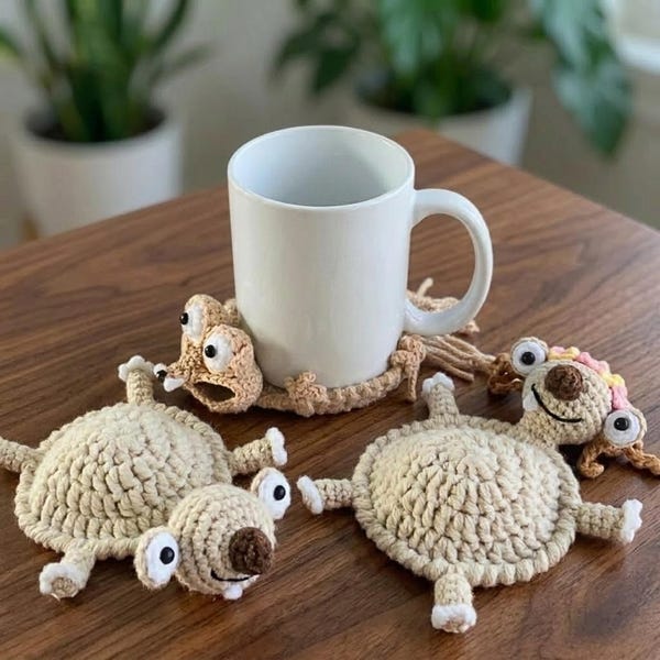 Sloth Coaster Pattern - Etsy UK