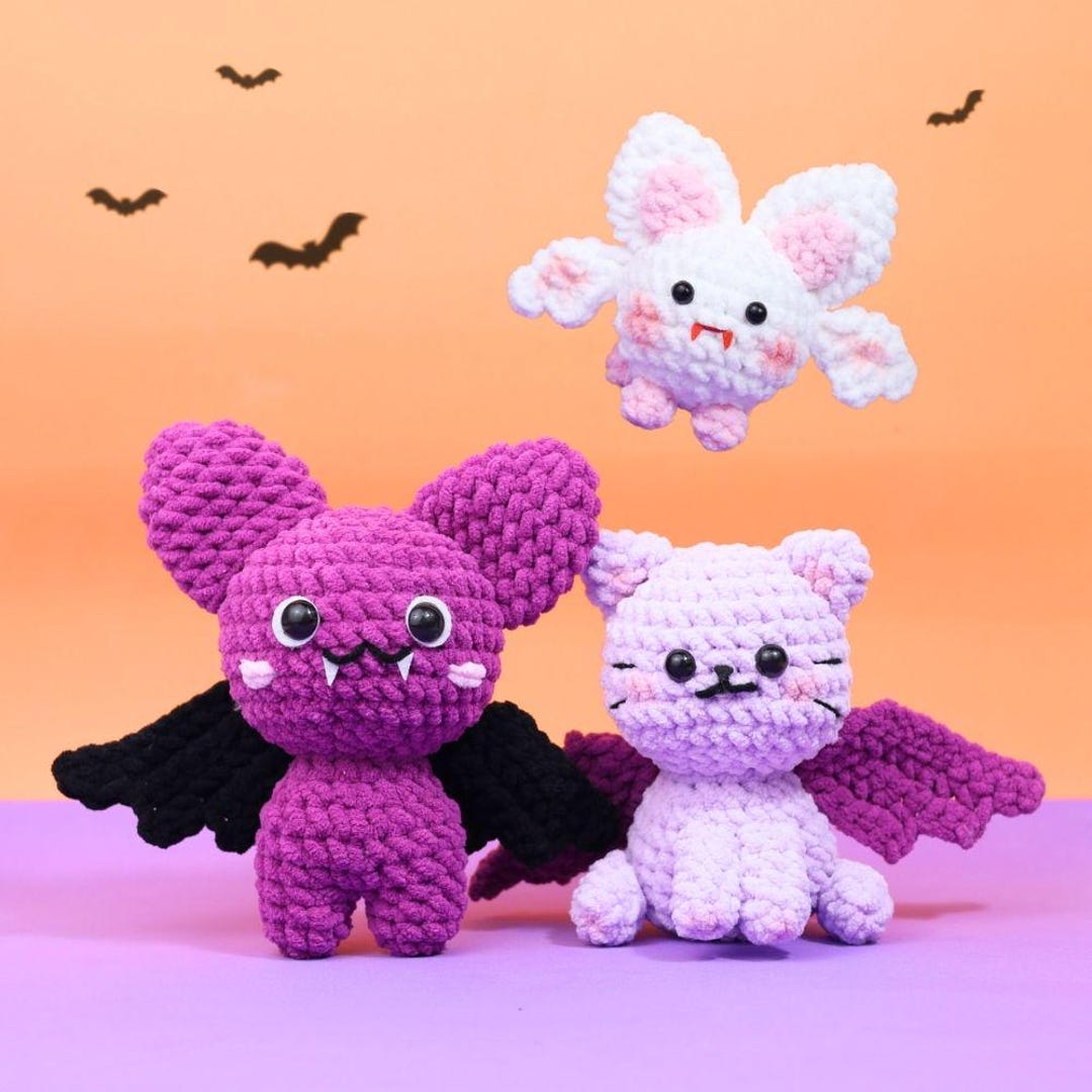Halloween 3-in-1 Bats Crochet Pattern, Crochet Toy Pattern Halloween ...