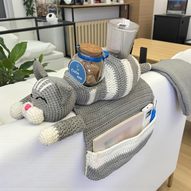 Cat Sofa Organizer Crochet Pattern, Arm Rest Organizer PDF Download ...