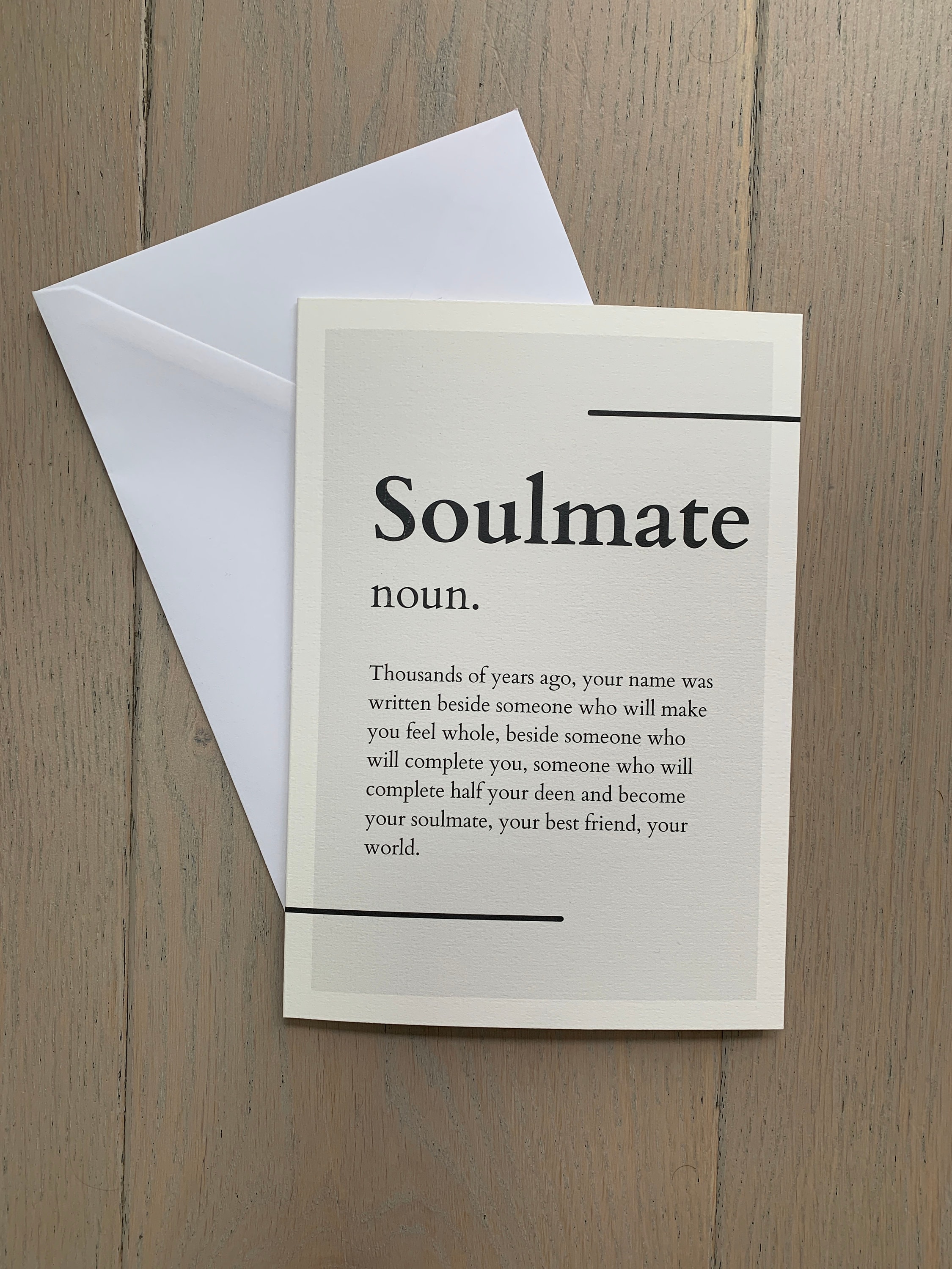 Soulmate Card, Islamic Card, Half Your Deen - Etsy