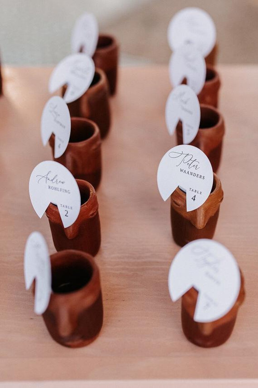 Custom Seating Chart Name Tags for Shot Glasses or Champagne Drink Tags ...