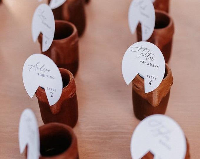 Custom Seating Chart Name Tags for Shot Glasses or Champagne | Drink ...