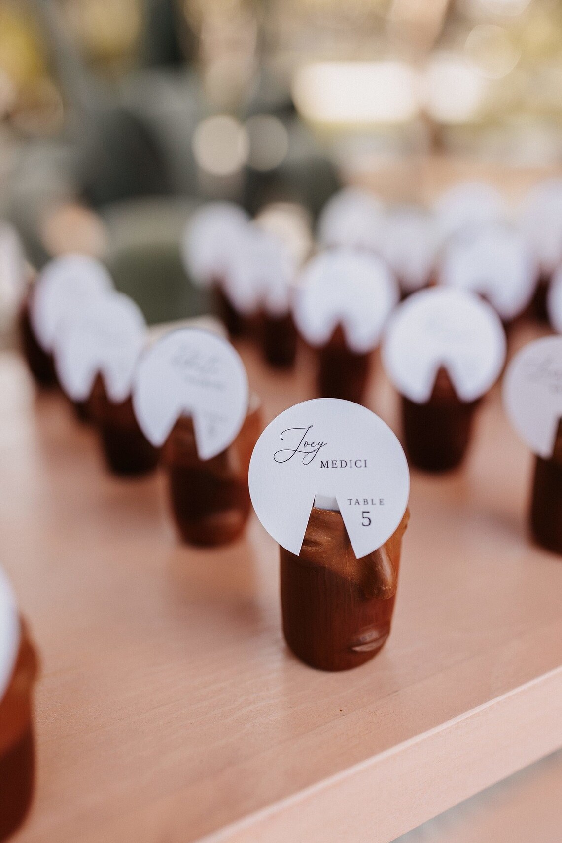 Custom Seating Chart Name Tags for Shot Glasses or Champagne Drink Tags ...