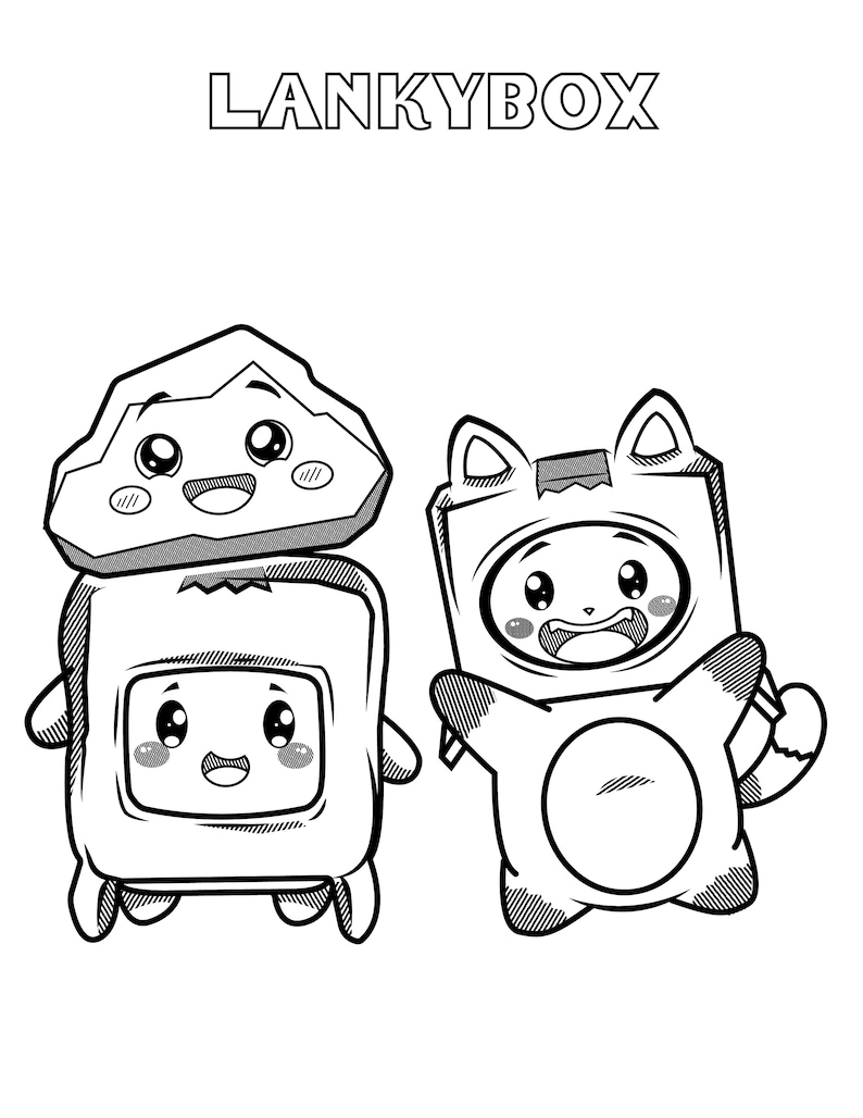 Lankybox Coloring Pages for Kids Printable | Etsy Sweden