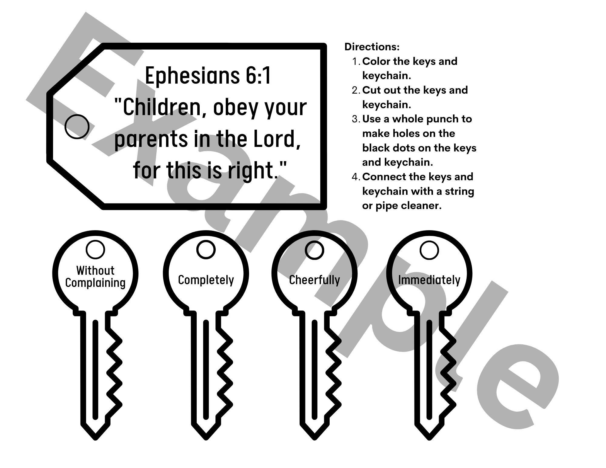 Keys to Obedience Craft - Etsy