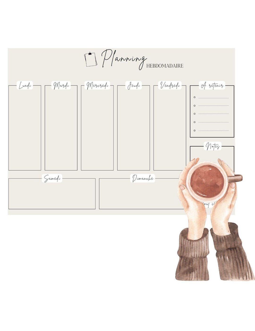 Minimalist Weekly Planner | Printable PDF | Blank Weekly Planner ...