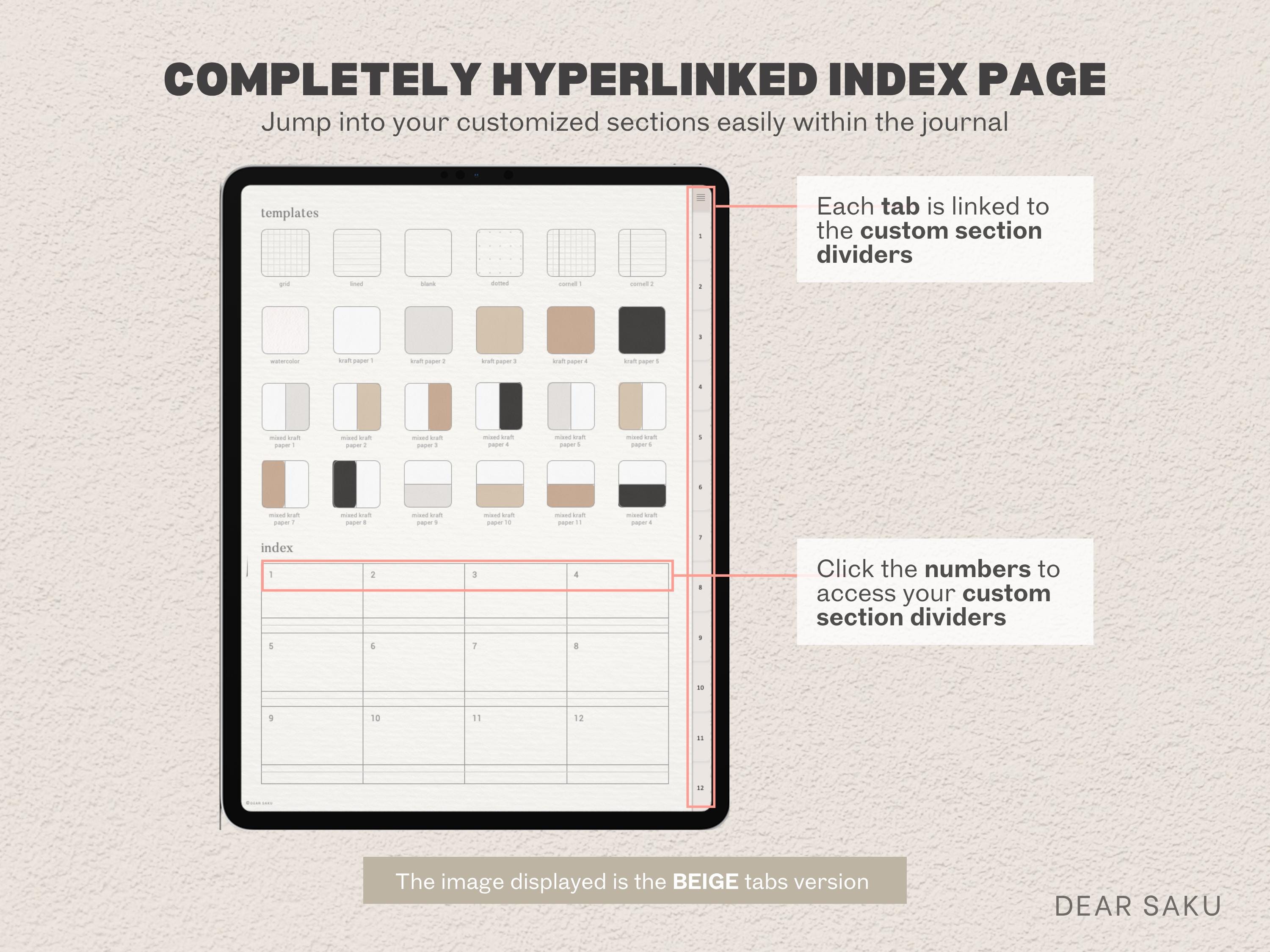 Digital Bullet Journal Portrait | Paper Texture Minimalist Digital Bujo ...