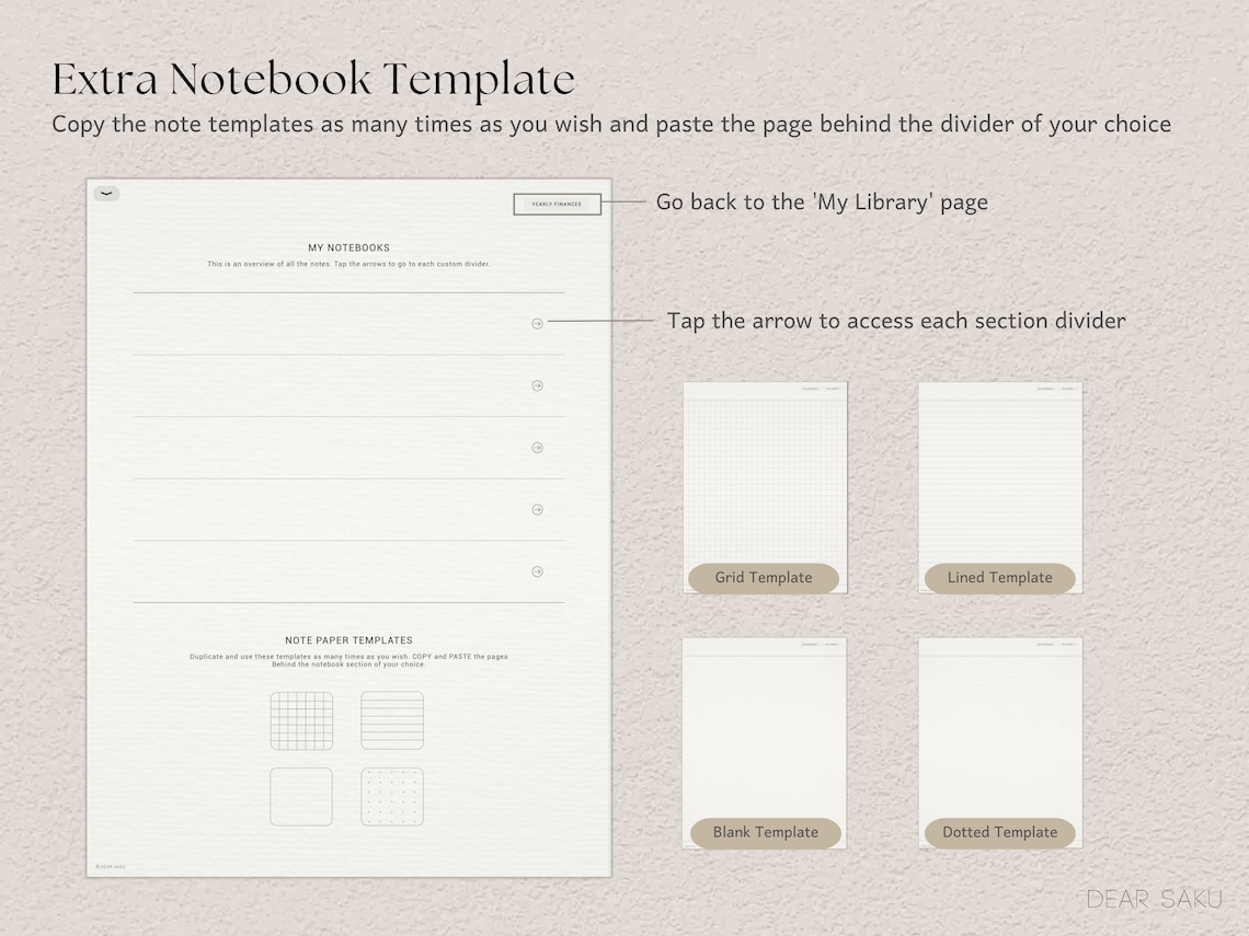 Digital Financial Planner: Paper Texture, Stickers (goodnotes ...