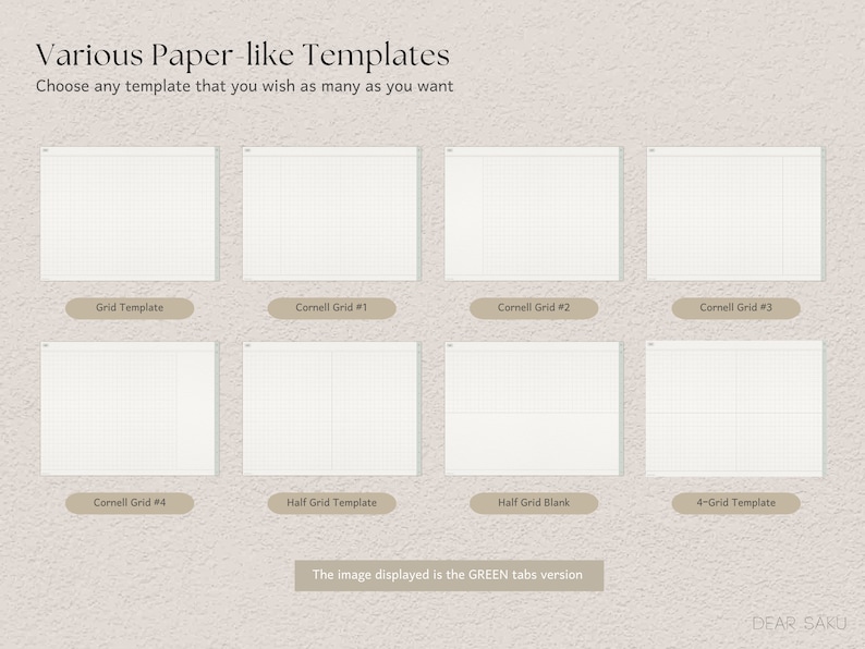 Digital Paper Texture Notebook Landscape 12 Tabs Hyperlinked Cornell ...