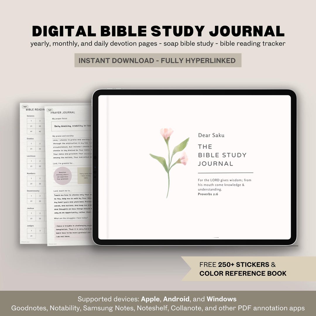 Digital Bible Study Journal LANDSCAPE | Digital Bible Planner, Prayer ...