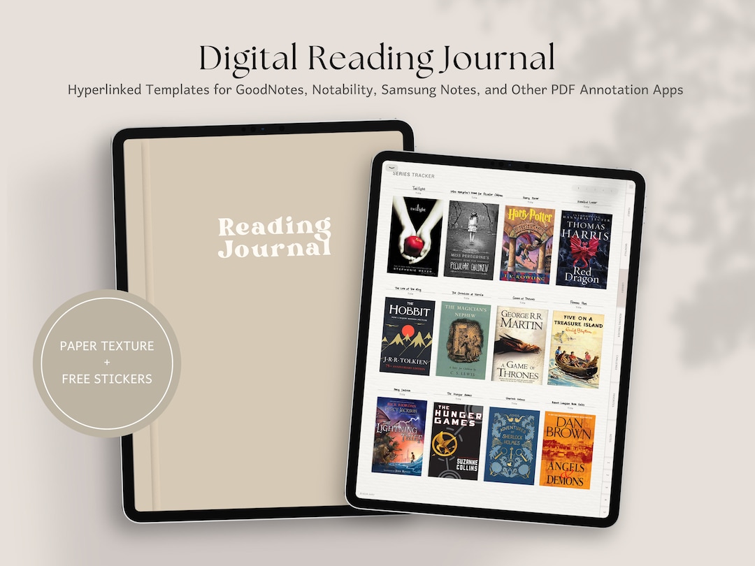 Digital Reading Journal | Book Review Paper Texture With Hyperlinks ...